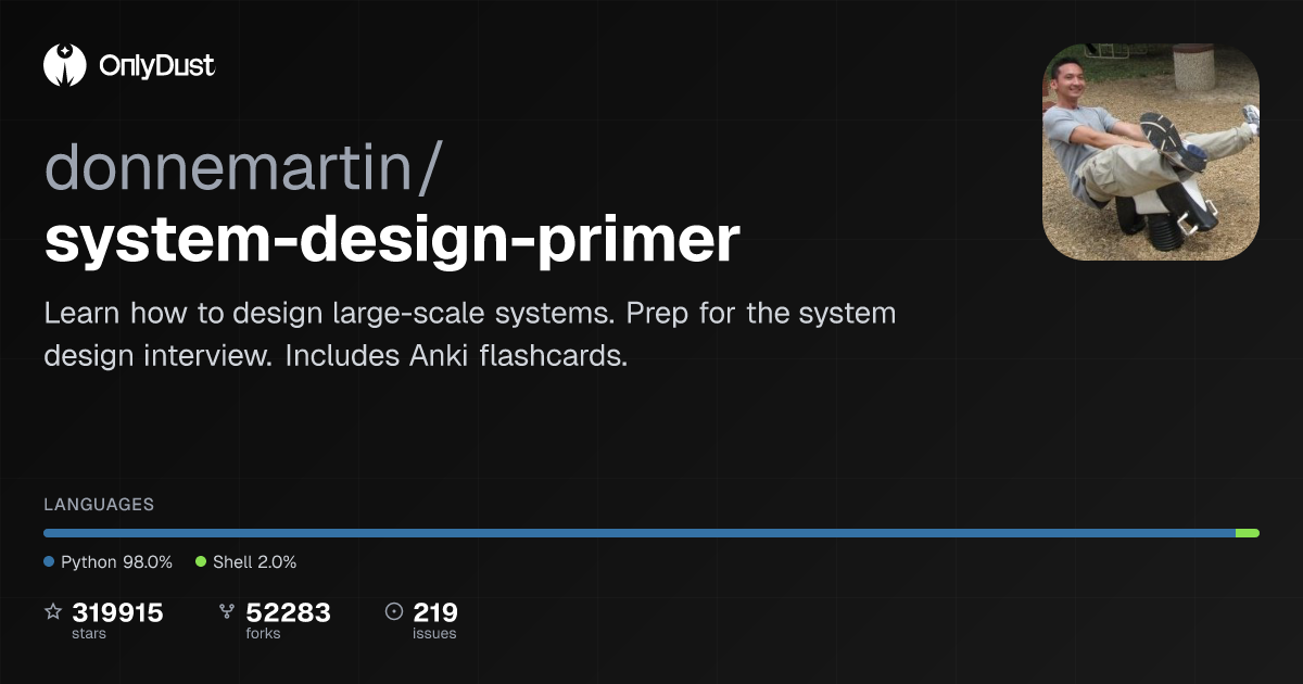 system-design-primer – Open Source Repository - OnlyDust