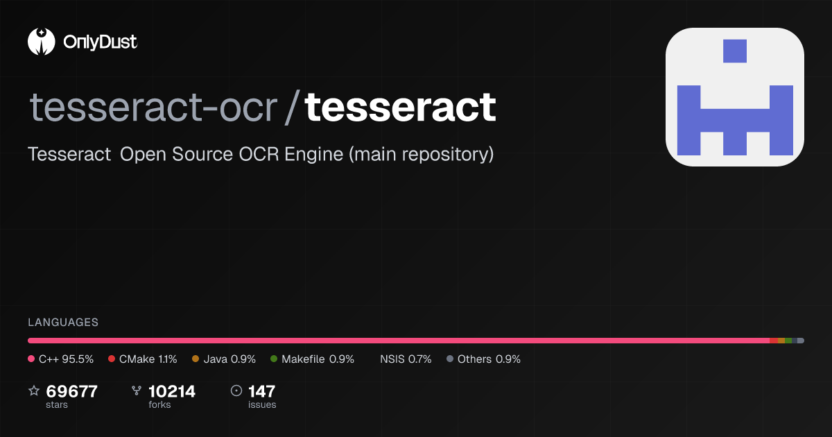 tesseract – Open Source Repository | OnlyDust
